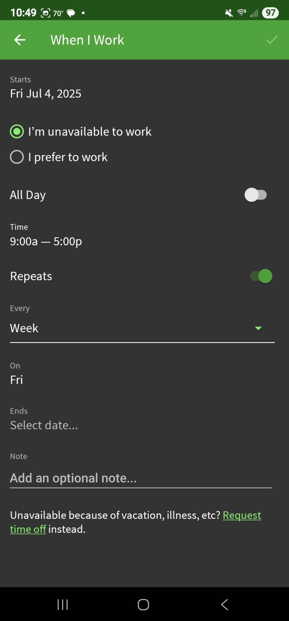 Setting Your Availability – When I Work Help Center