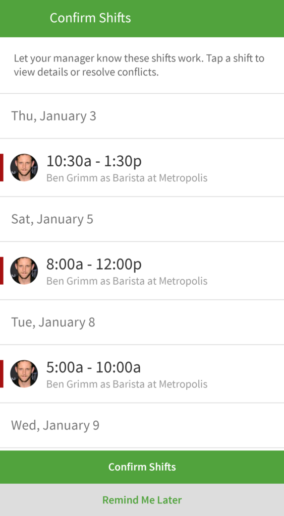 Confirming Your Shifts – When I Work Help Center
