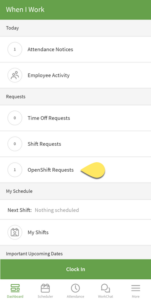 Process OpenShift Requests – When I Work Help Center