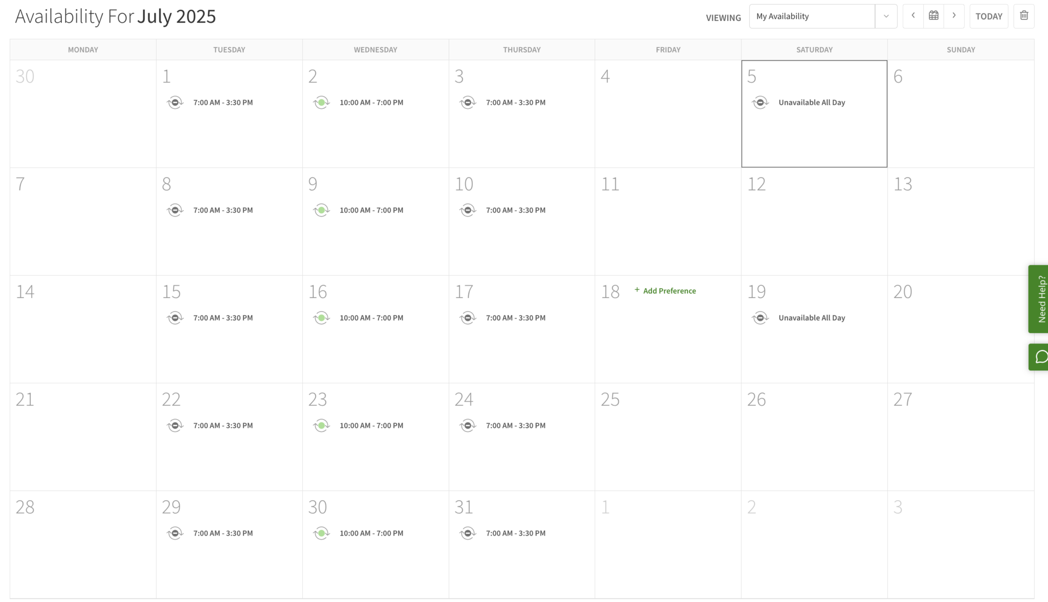 Setting Your Availability – When I Work Help Center