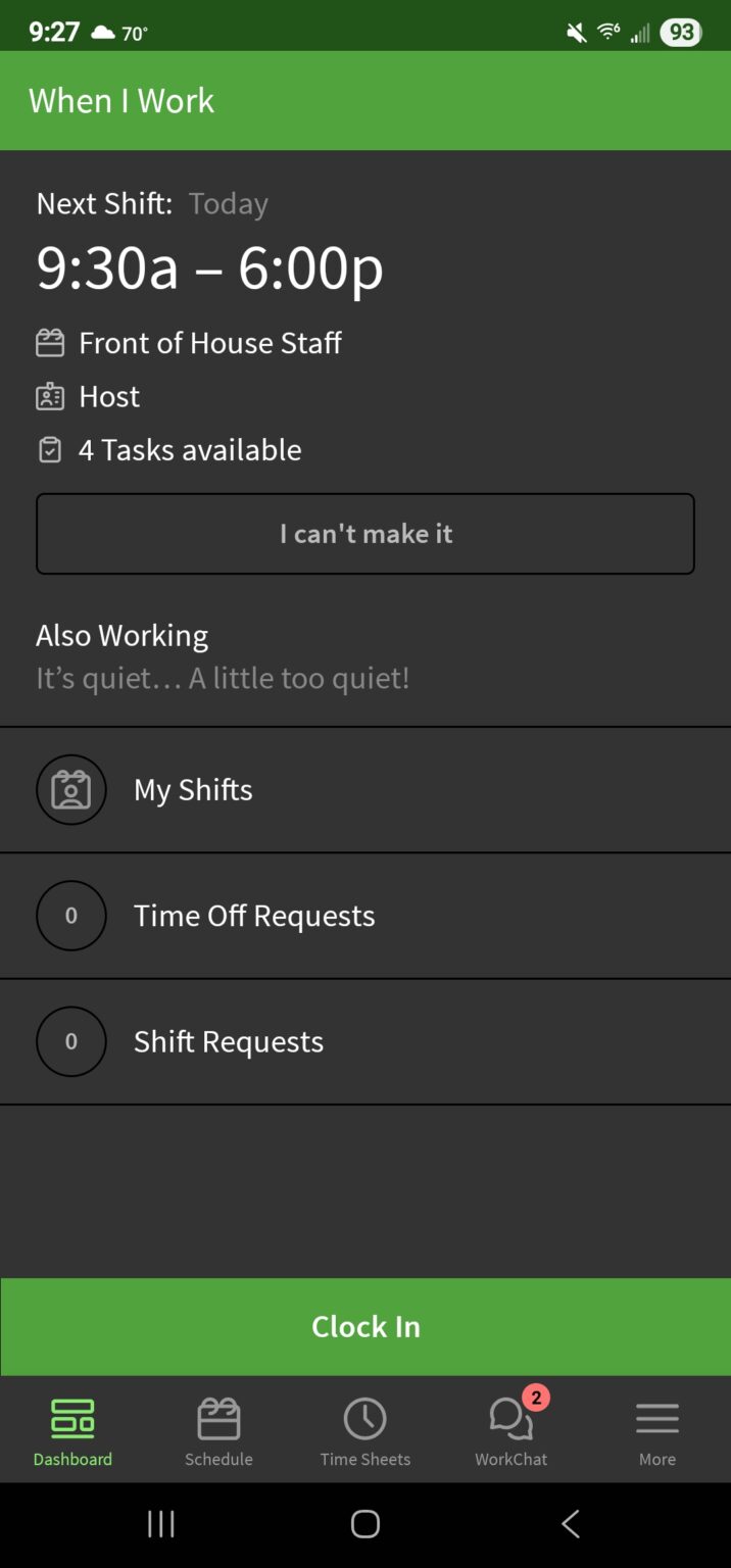 Clocking In and Out – When I Work Help Center