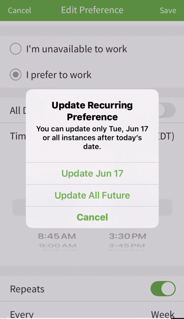 Setting Your Availability – When I Work Help Center