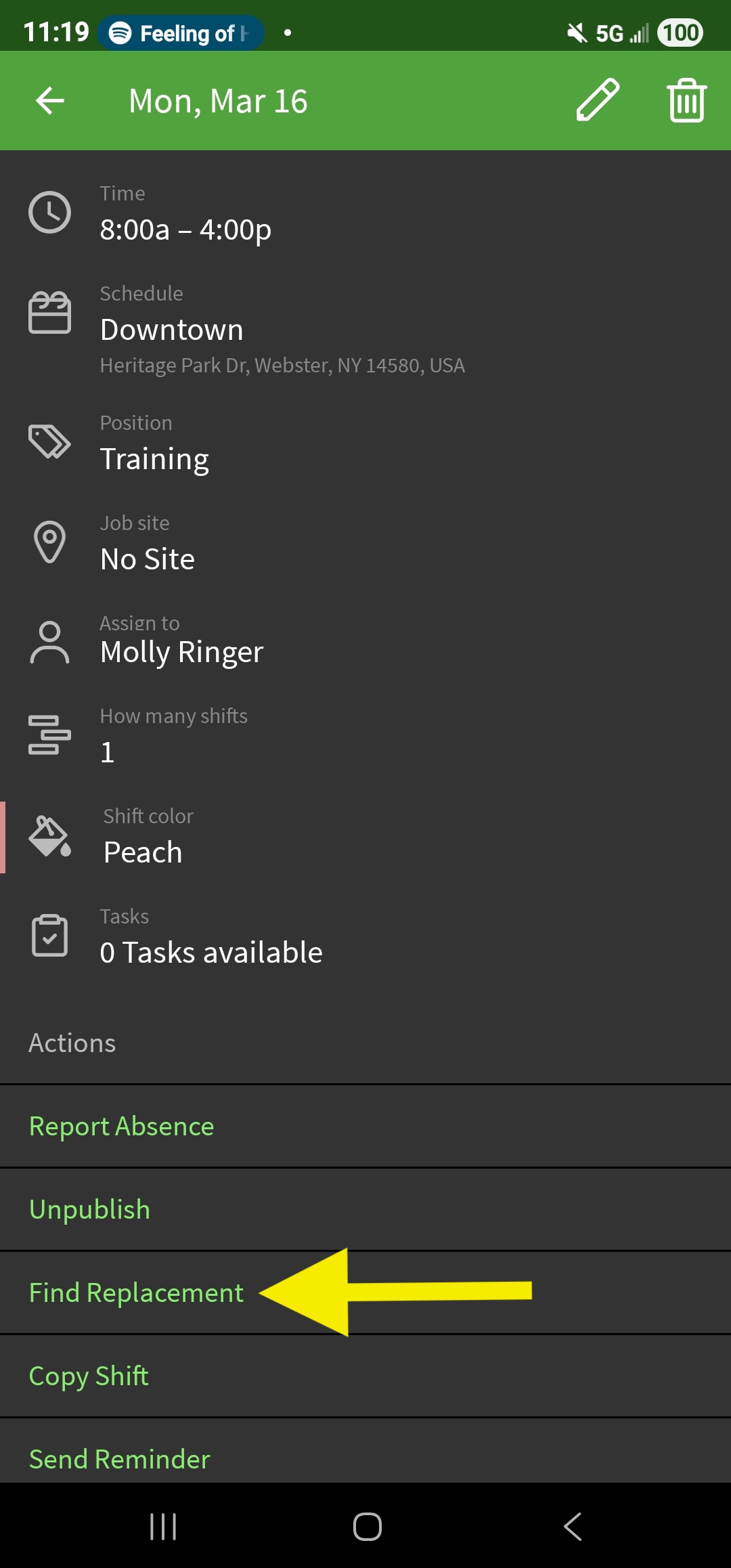 Finding a Replacement for a Shift – When I Work Help Center