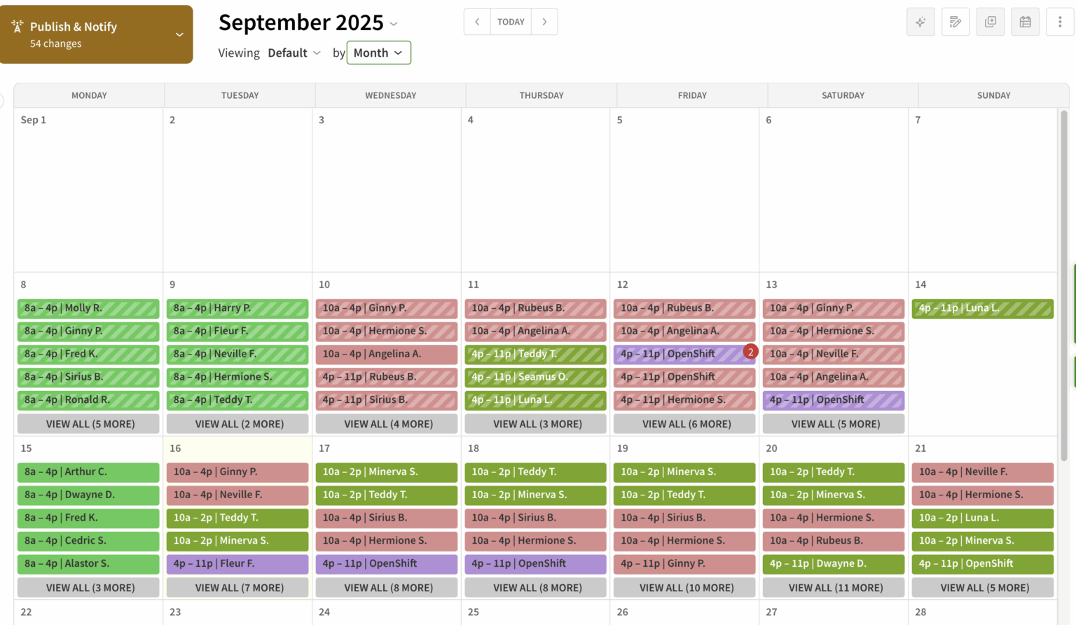 Schedule Views – When I Work Help Center