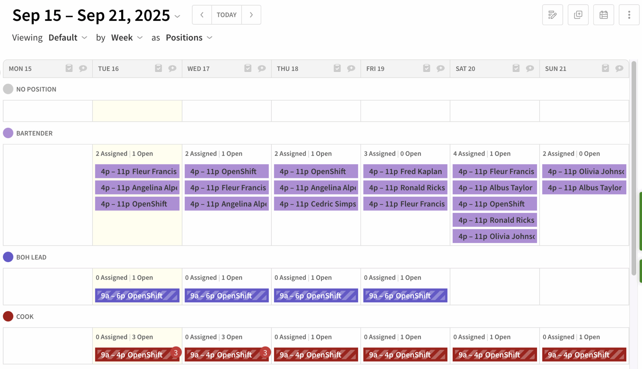 Schedule Views – When I Work Help Center