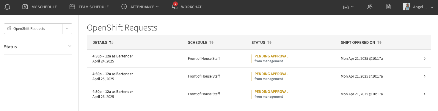 Bid on OpenShifts (OpenShift Requests) – When I Work Help Center