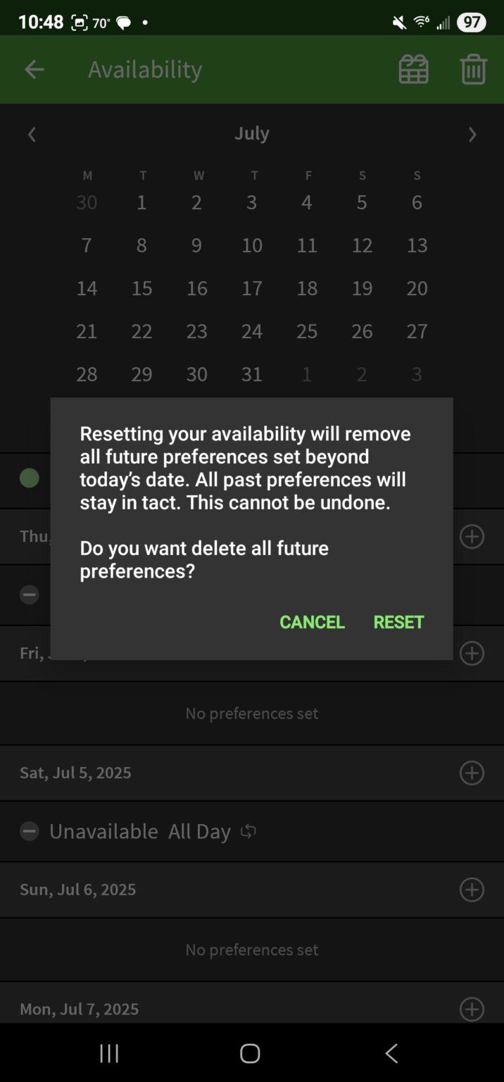 Setting Your Availability – When I Work Help Center