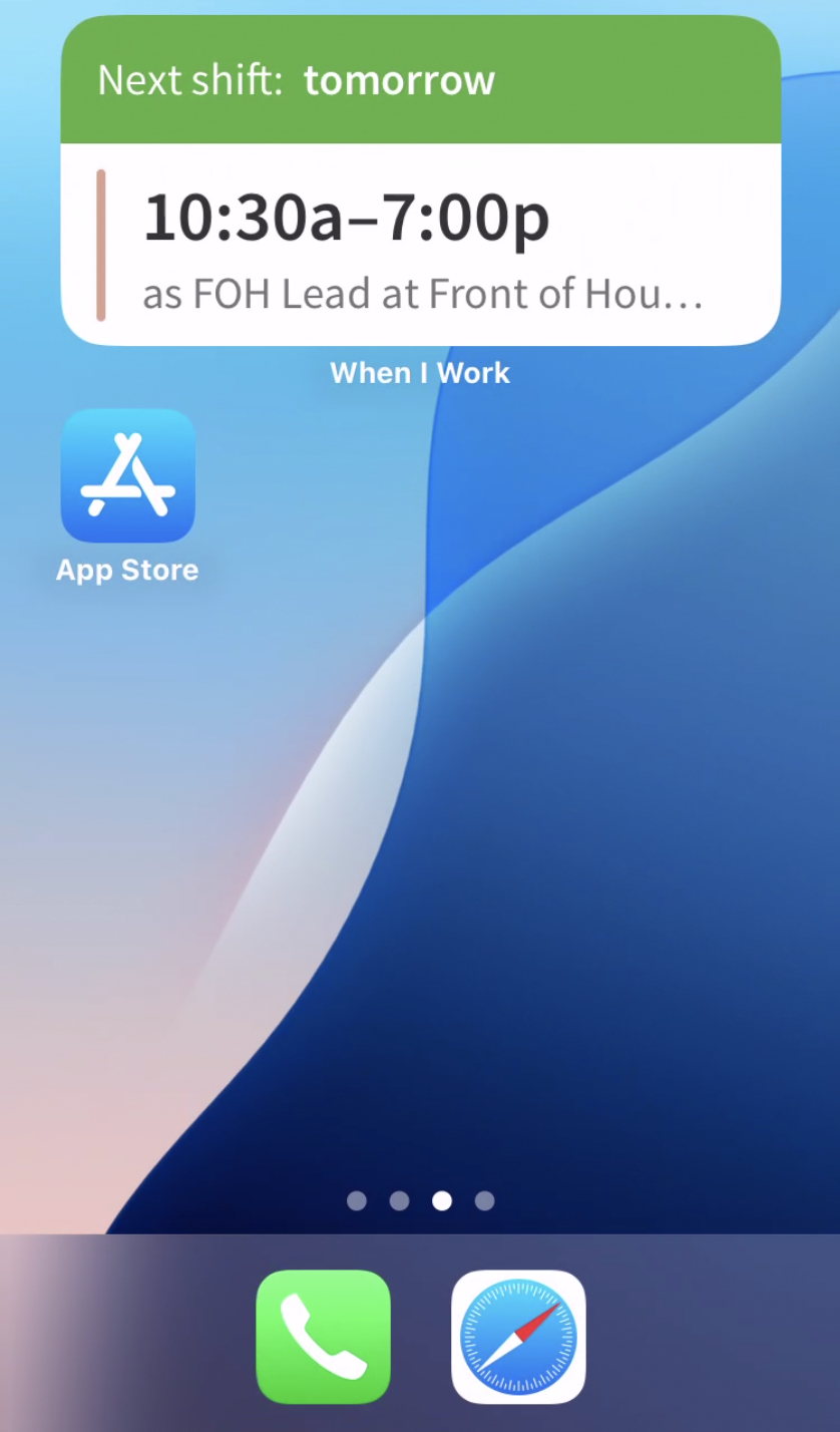 Widget for iOS – When I Work Help Center