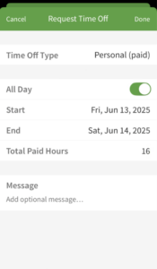 Requesting Time Off – When I Work Help Center