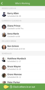 Clocking an Employee In or Out (Scheduling App) – When I Work Help Center