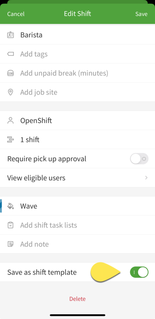 Create Shift Template – When I Work Help Center