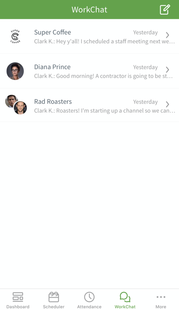Using WorkChat – When I Work Help Center