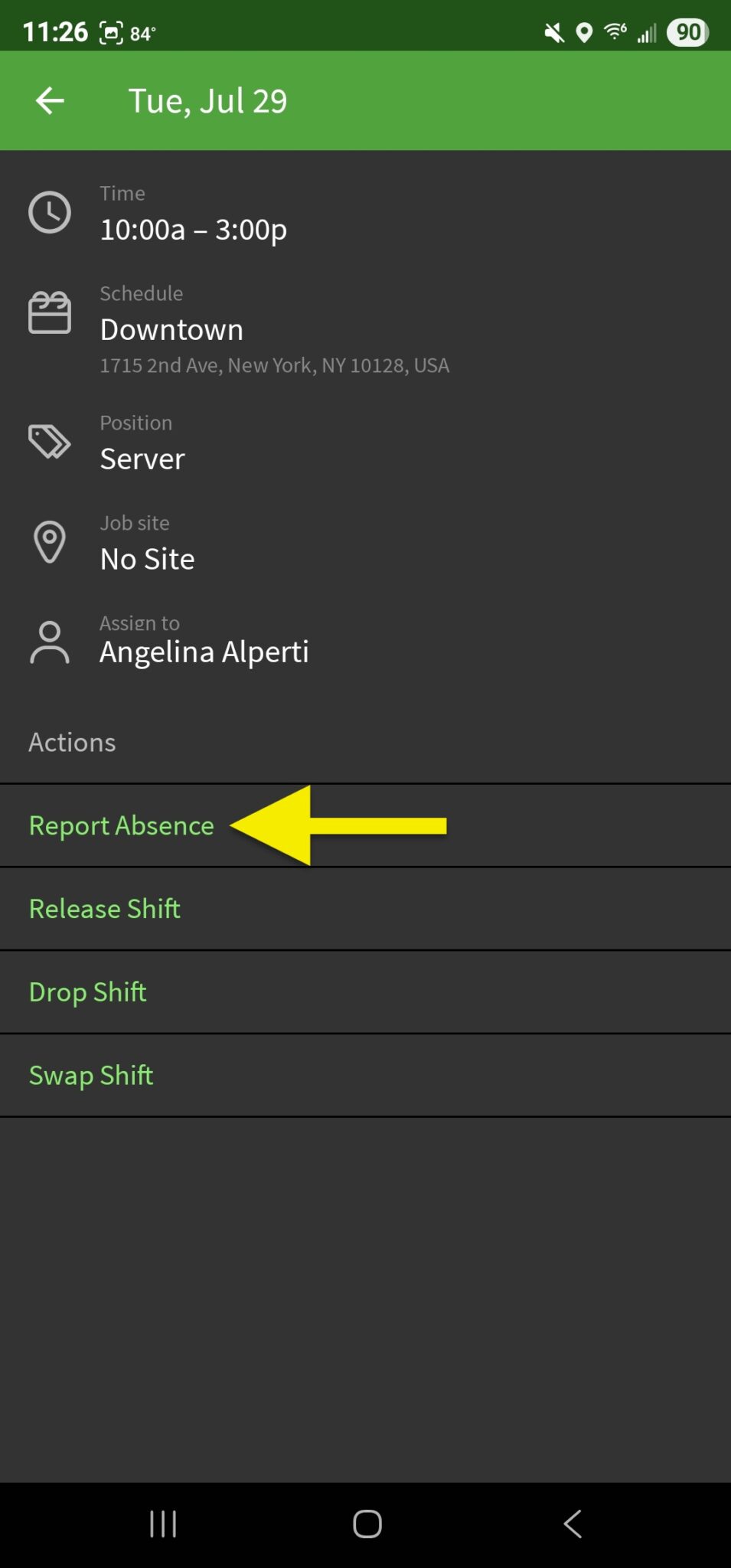 Reporting Yourself Absent – When I Work Help Center