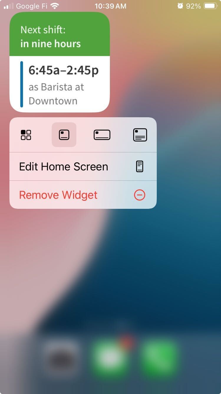 Widget for iOS – When I Work Help Center