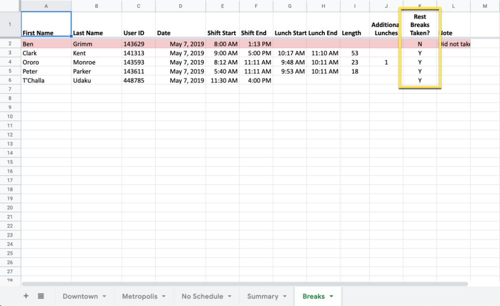 Reviewing Breaks on Timesheet Exports – When I Work Help Center