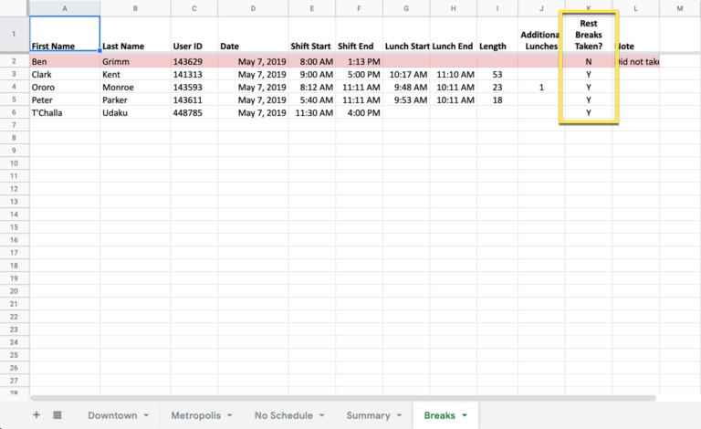 Reviewing Breaks on Timesheet Exports – When I Work Help Center