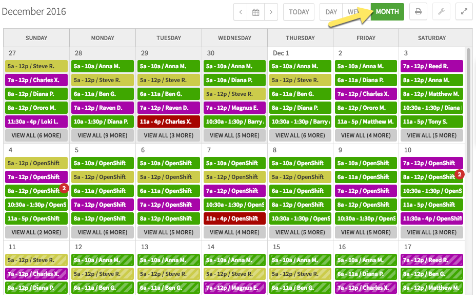 Schedule Views – When I Work Help Center