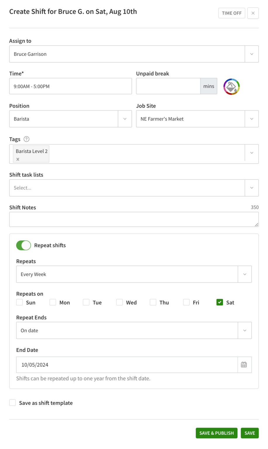 Setting Up Repeating Shifts – When I Work Help Center