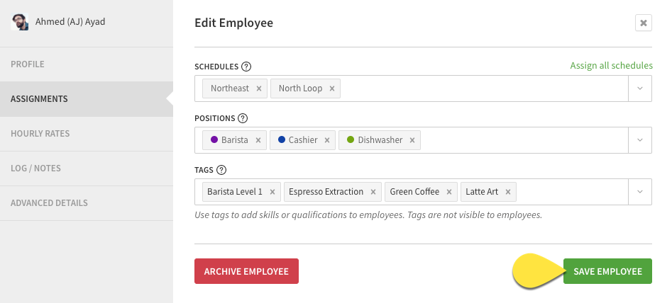 Assigning Tags – When I Work Help Center