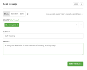 Sending Group Emails and Text Messages – When I Work Help Center