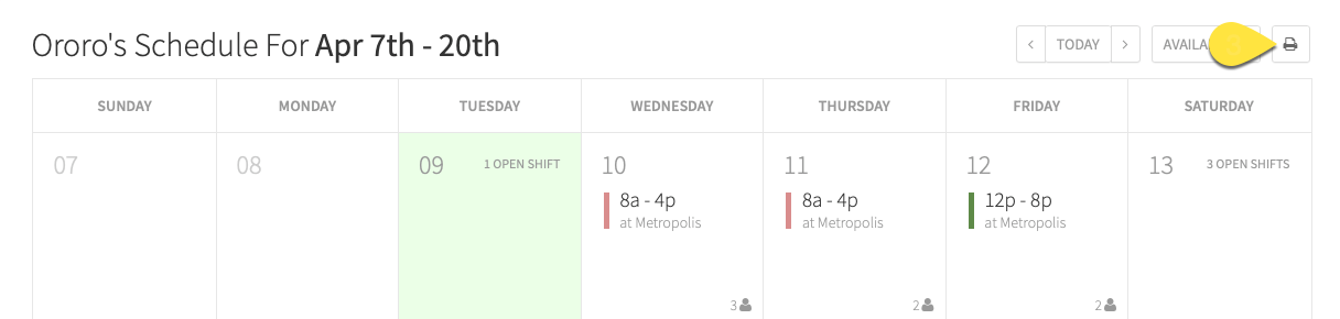Printing the Schedule – When I Work Help Center