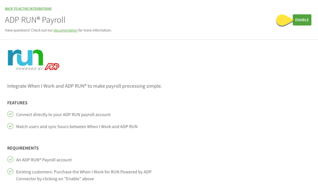 When I Work for RUN Powered by ADP® Integration – When I Work Help Center