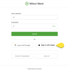 Signing in with Your Apple ID – When I Work Help Center