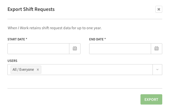 Exporting Shift Requests – When I Work Help Center