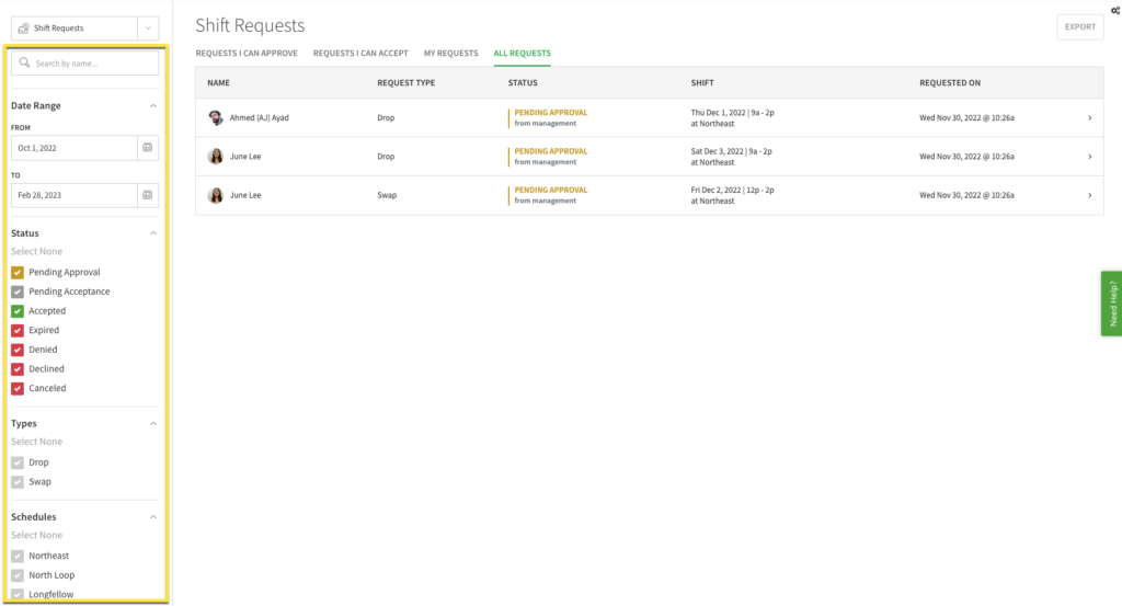 Process Shift Requests – When I Work Help Center