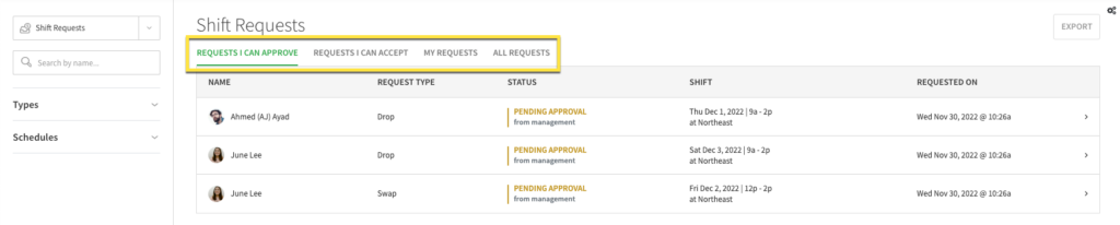 Process Shift Requests – When I Work Help Center