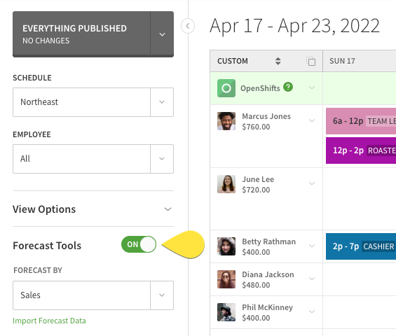 Forecast Tools – When I Work Help Center