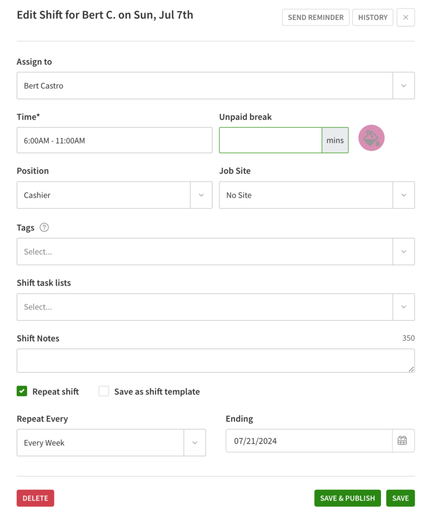Setting Up Repeating Shifts – When I Work Help Center