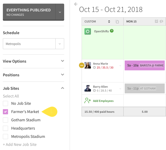 Filtering the Schedule – When I Work Help Center