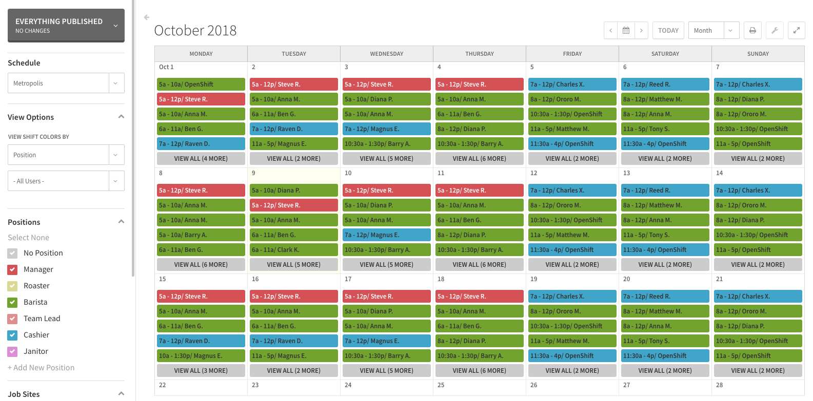 Schedule Views – When I Work Help Center