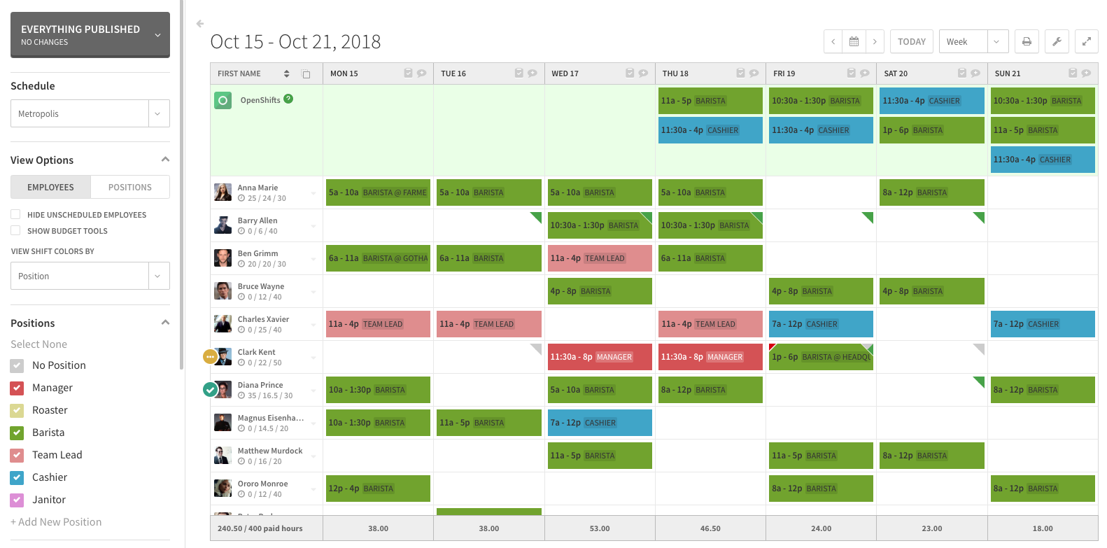 Schedule Views – When I Work Help Center