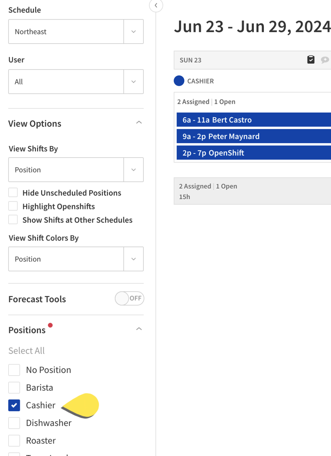 Filtering the Schedule – When I Work Help Center