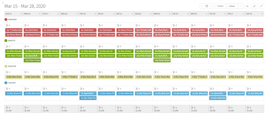 Schedule Views – When I Work Help Center