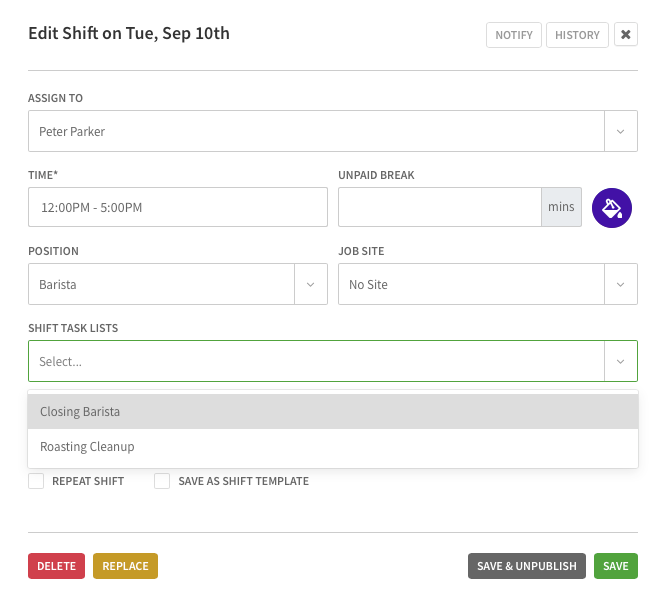 Scheduling Shift Tasks – When I Work Help Center