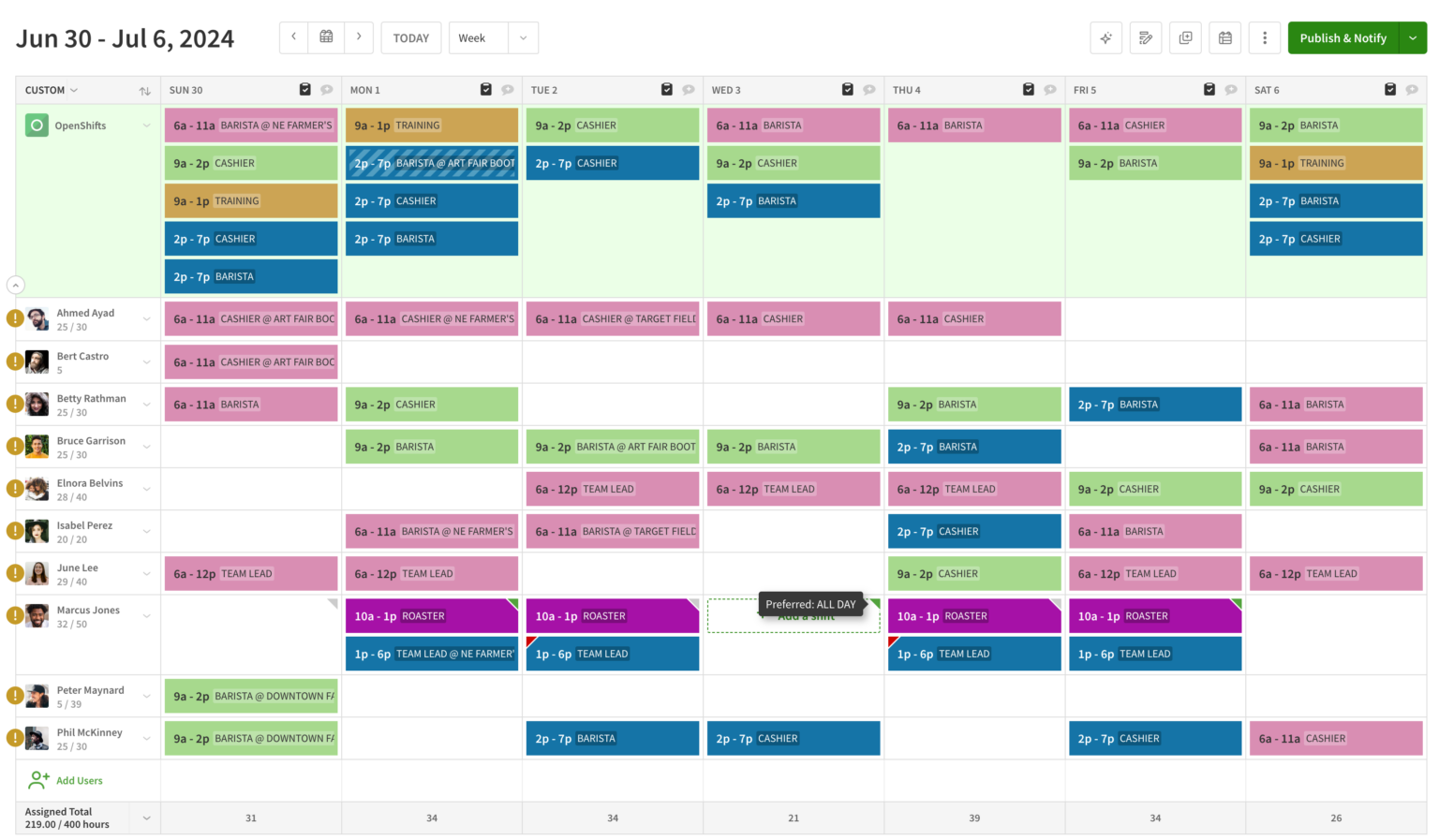 Schedule Views – When I Work Help Center