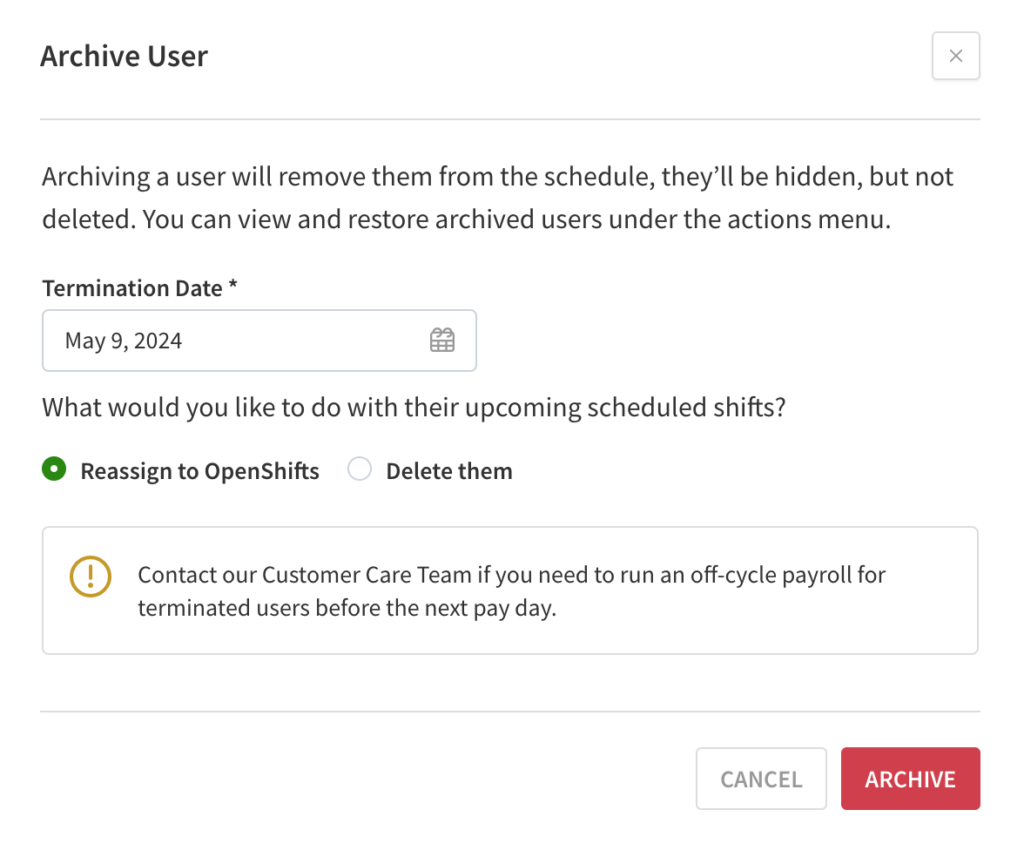 Archive a User – When I Work Help Center