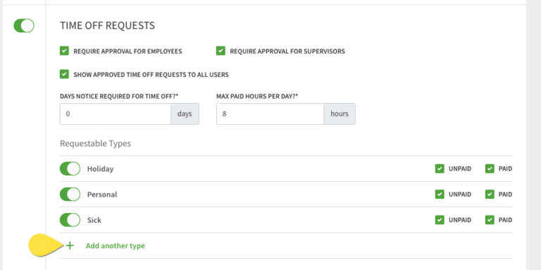 Manage Additional Time Off Types – When I Work Help Center