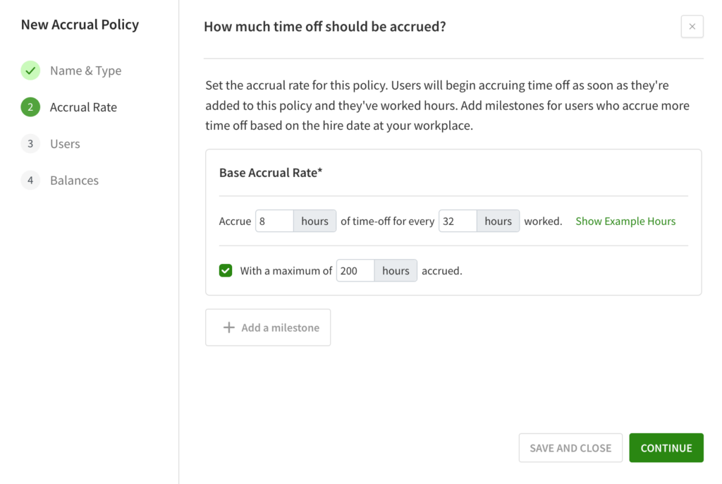 Manage Time Off Accrual Policies – When I Work Help Center